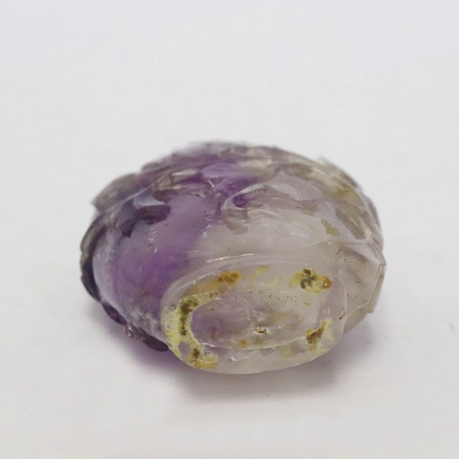 Rare Carved Amethyst Chinese Snuff Bottle - Ancestral Antiques