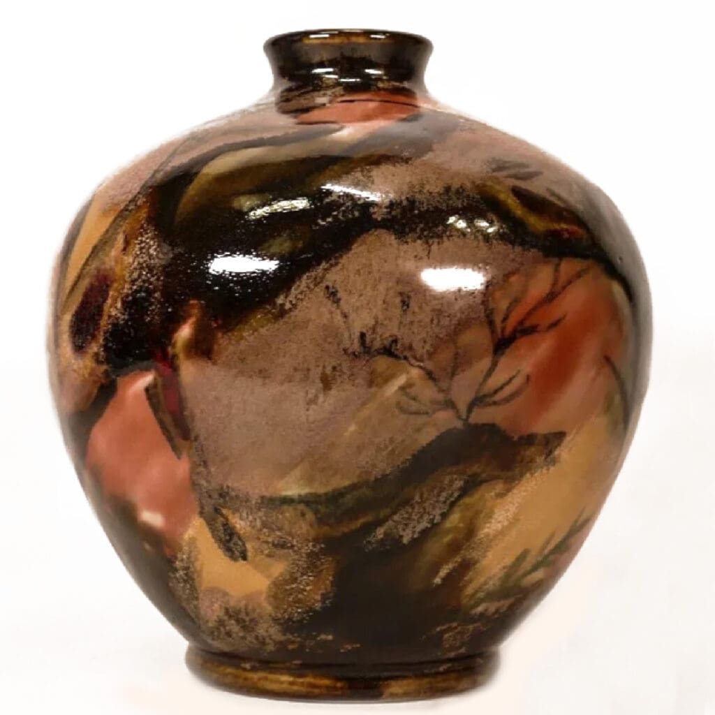 Cobridge Stoneware Lascaux Vase, signed Rachel Bishop KB - Ancestral ...