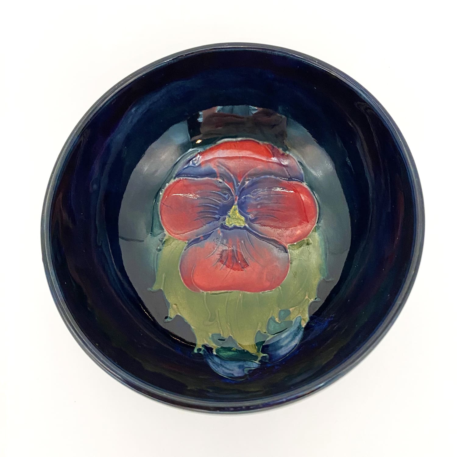 Moorcroft Tubelined Pansy Bowl, Early 1900s - Ancestral Antiques