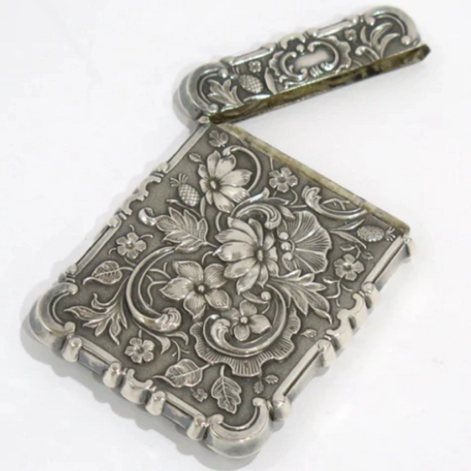 Battle Abbey Sussex Sterling Silver Floral Card Case, Circa 1850 ...