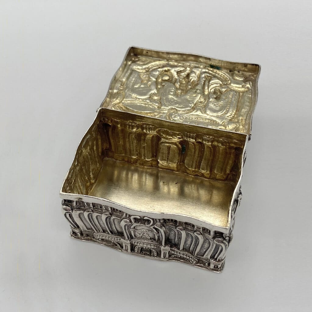 German Hanau Neptune Silver Box with Gilt Interior, Circa 1875 ...