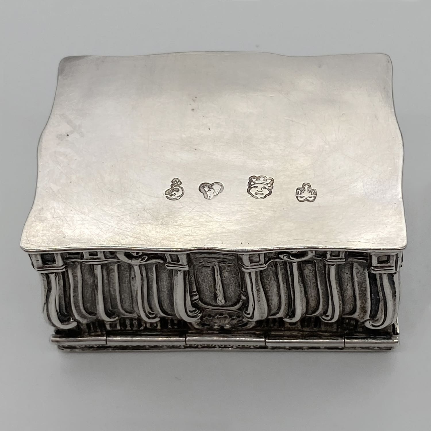 German Hanau Neptune Silver Box with Gilt Interior, Circa 1875 ...