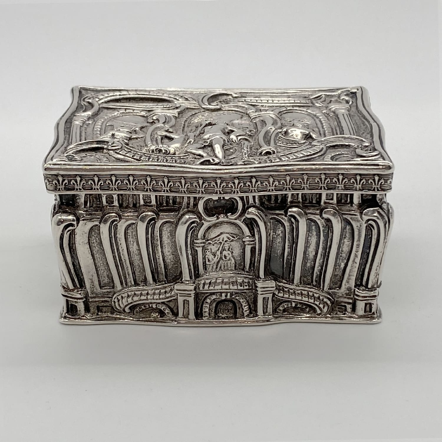 German Hanau Neptune Silver Box with Gilt Interior, Circa 1875 ...