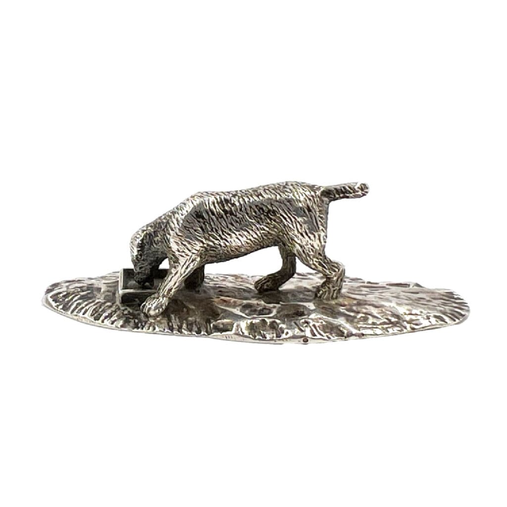 Custom Novelty Sterling Silver Dog Drinking from a Bowl, Lawrence ...