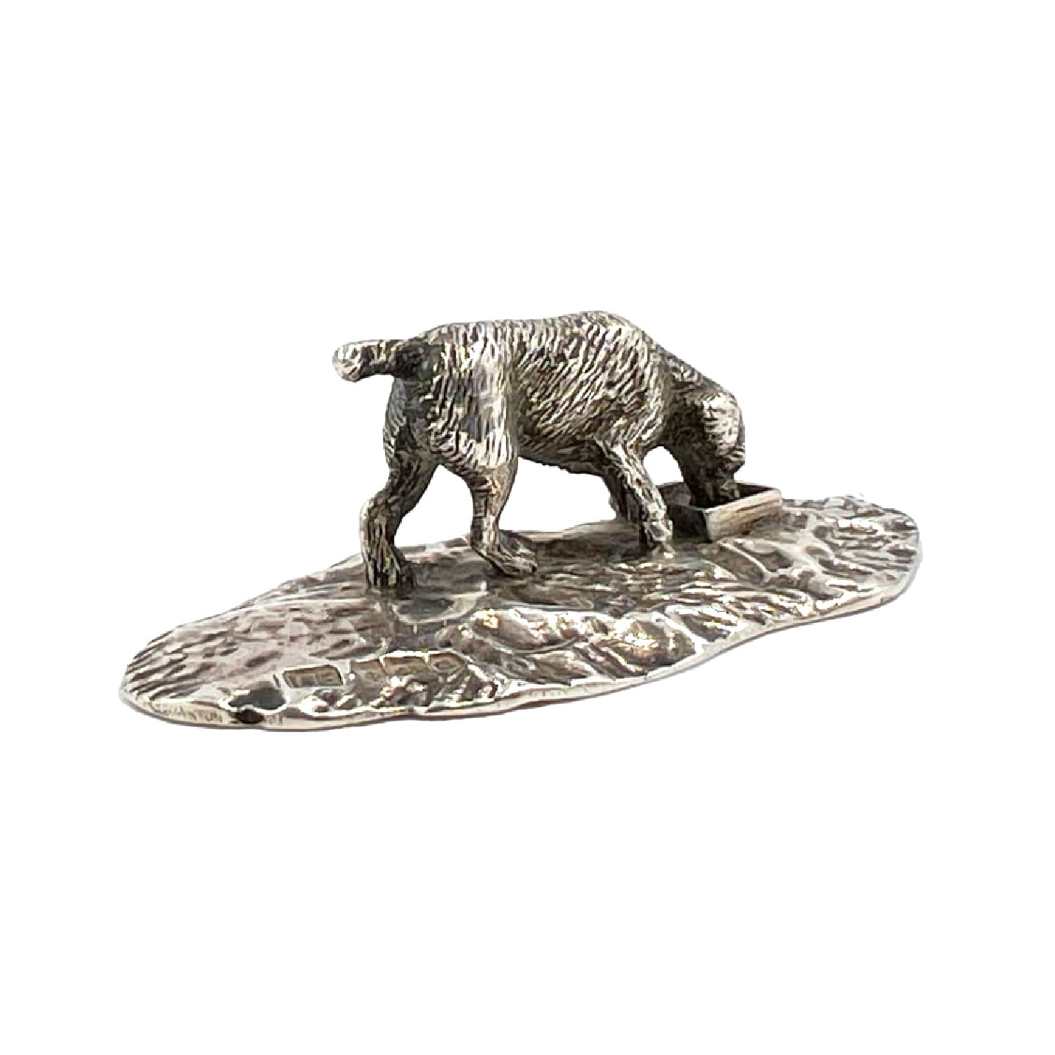 Custom Novelty Sterling Silver Dog Drinking from a Bowl, Lawrence ...