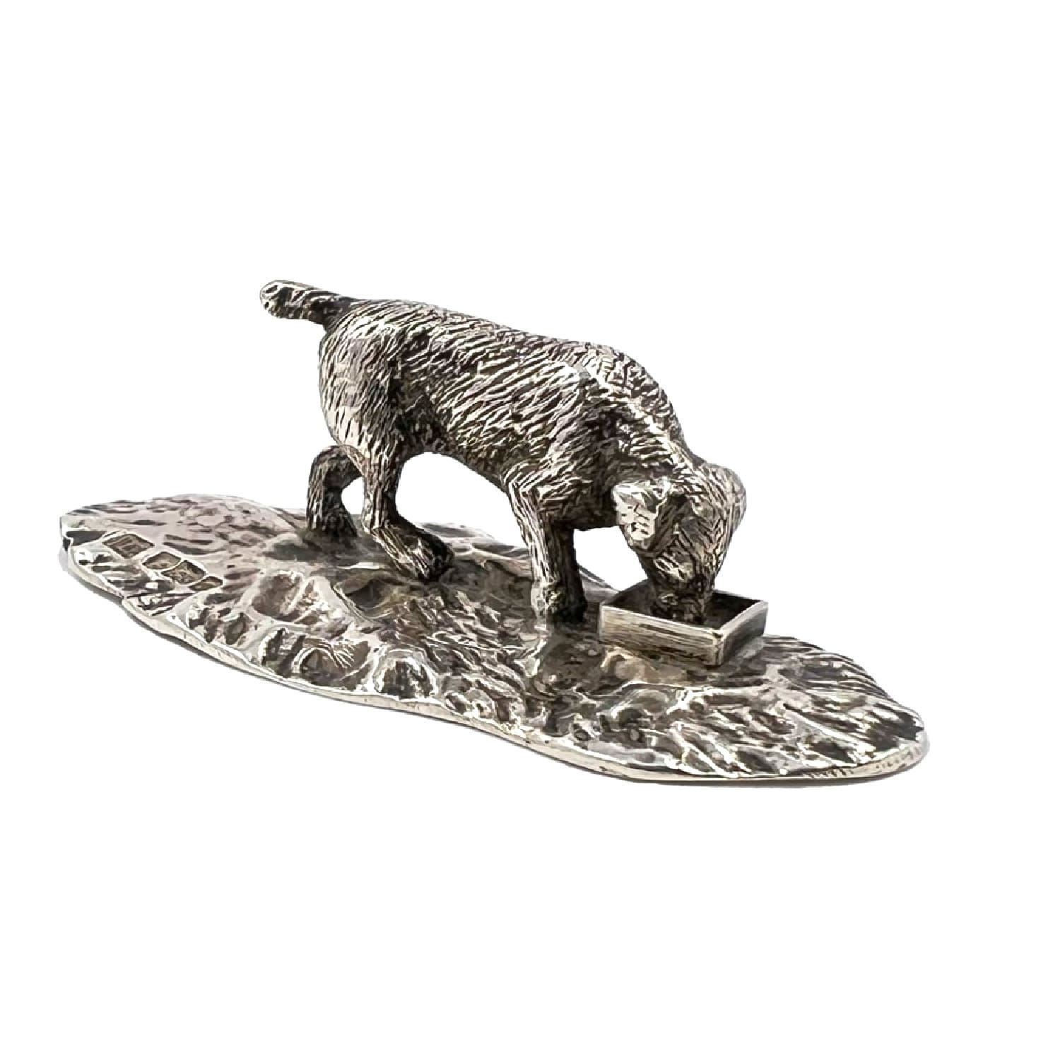 Custom Novelty Sterling Silver Dog Drinking from a Bowl, Lawrence ...