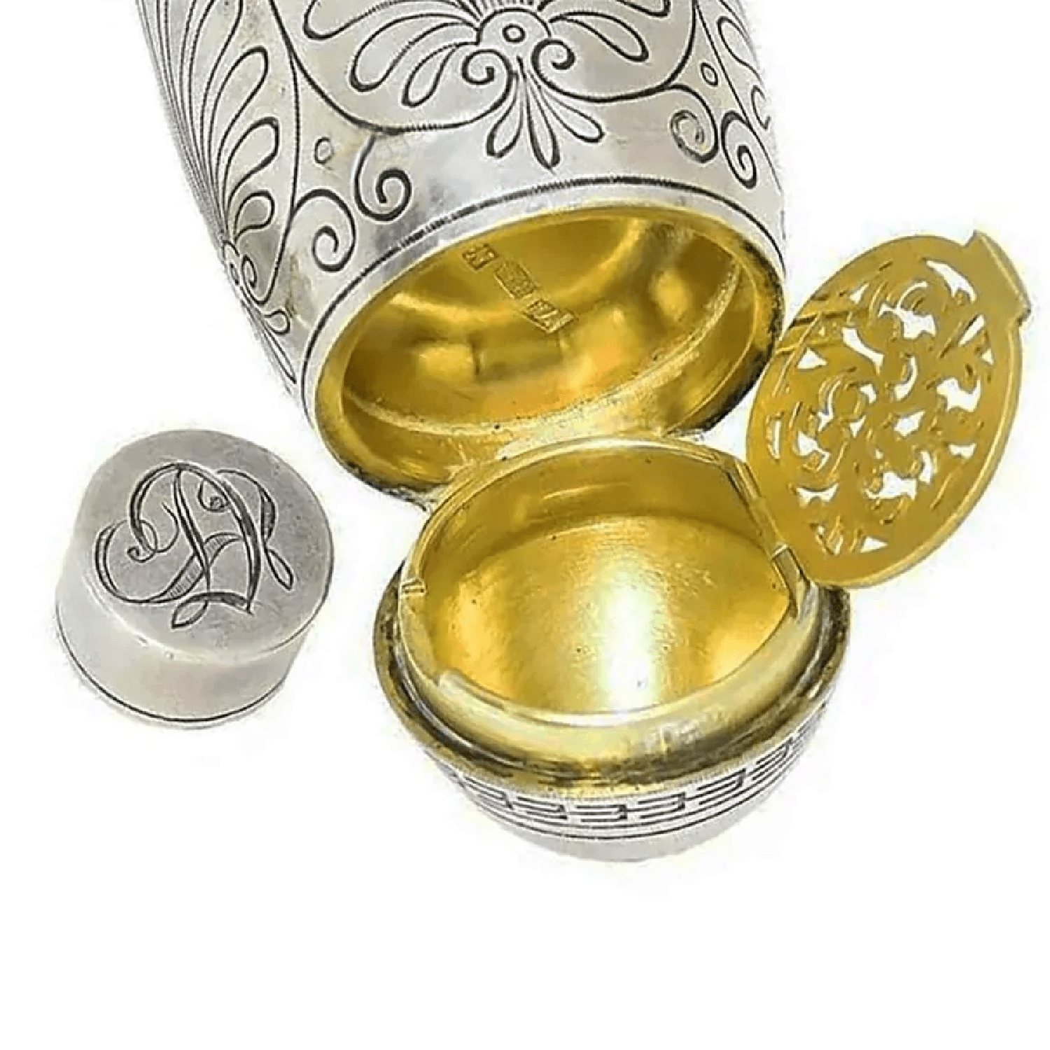 Russian Sterling Perfume and Vinaigrette by Master Carl Albert Julius ...