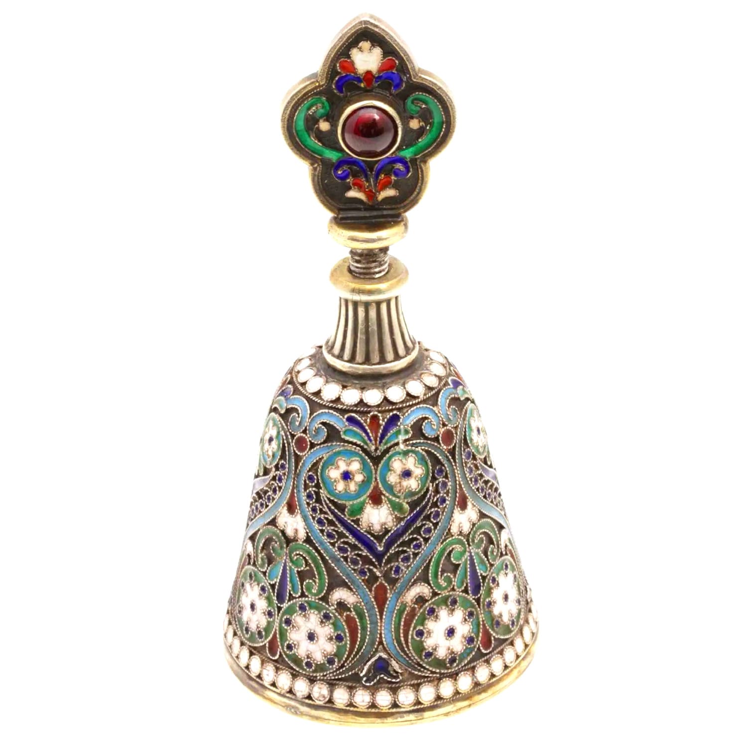 Russian Imperial Silver Enameled Perfume Bottle, Pavel Ovchinnikov ...